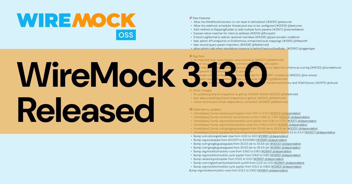 WireMock 3.13.0 Released